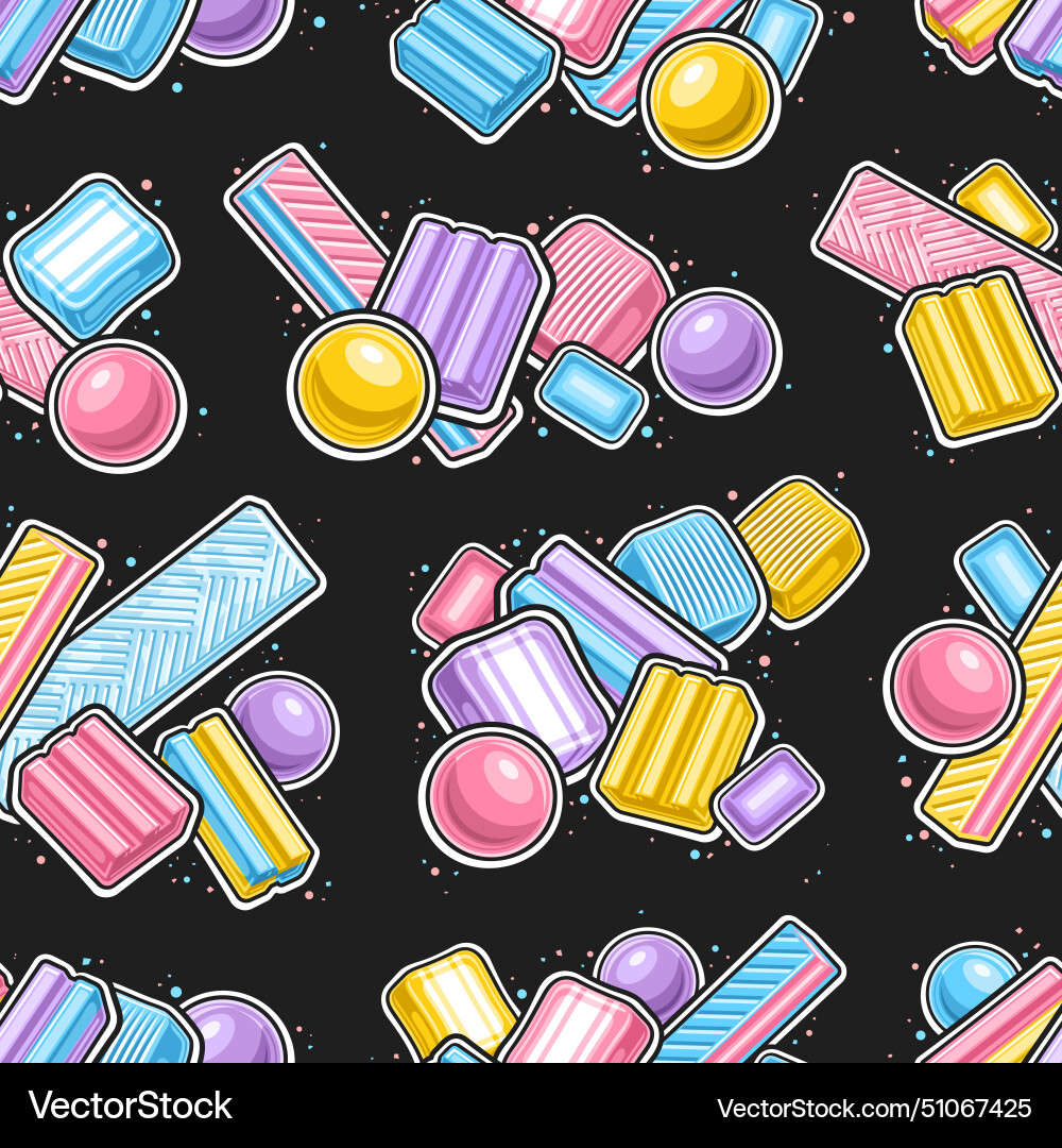 Bubble gum seamless pattern Royalty Free Vector Image
