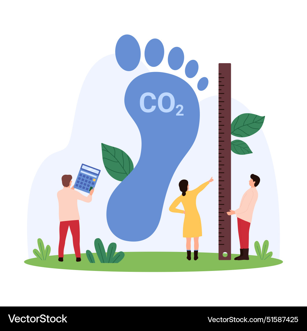 Carbon footprint pollution measurement effect Vector Image
