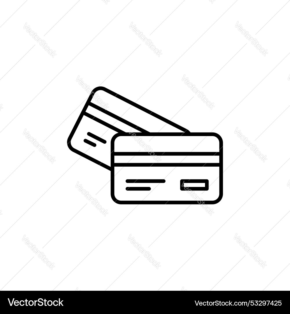 Credit card icon set atm debit card payment Vector Image