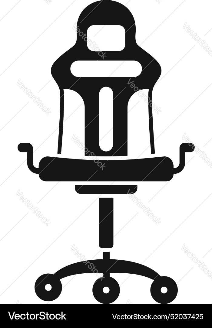 Gaming chair with wheels icon simple style Vector Image