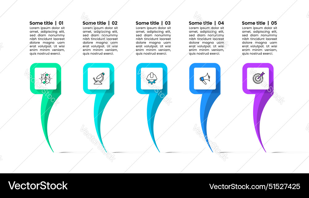 Infographic template abstract standing squares Vector Image