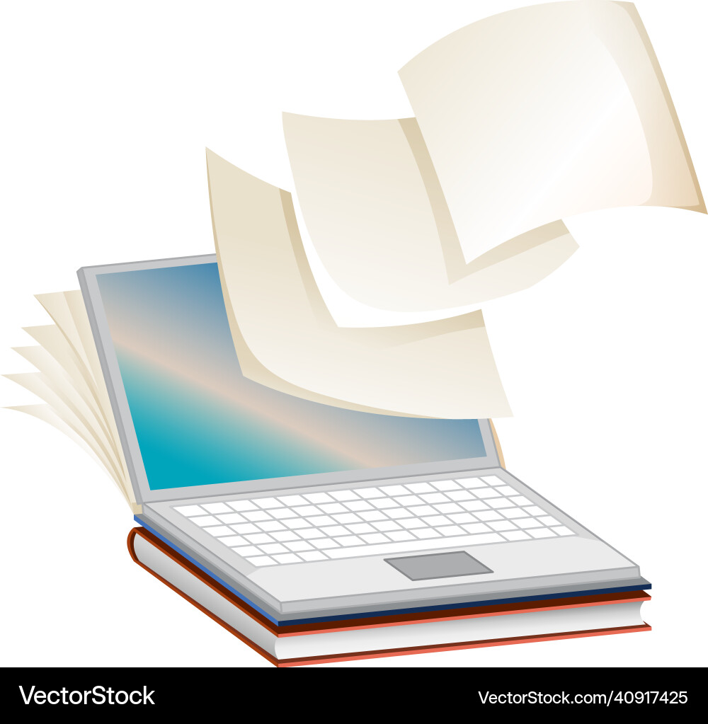 Laptop computer isolated on white background Vector Image