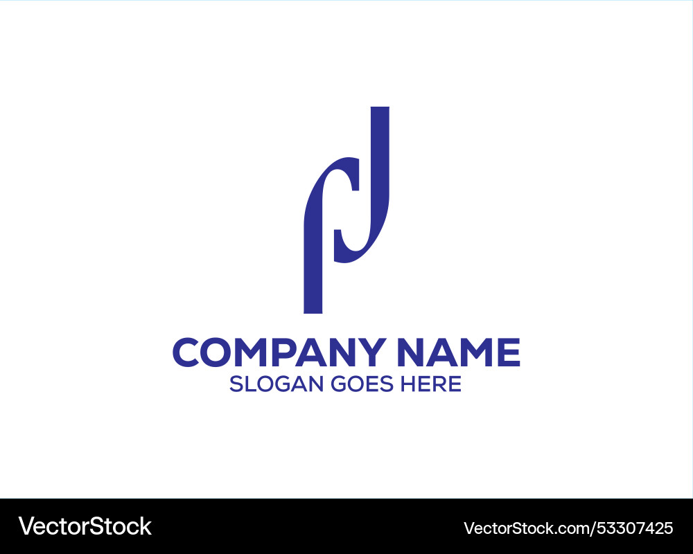 Letter pj logo design image template Royalty Free Vector