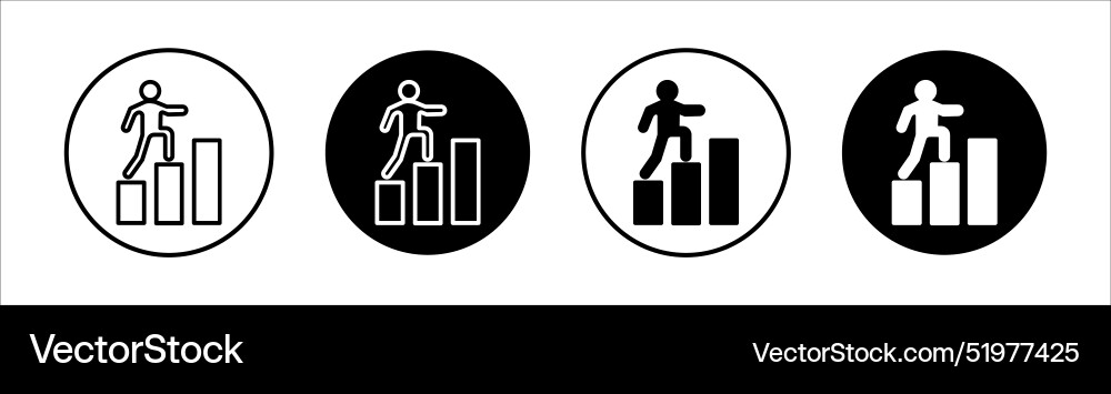 Next steps flat line icon set thin Royalty Free Vector Image