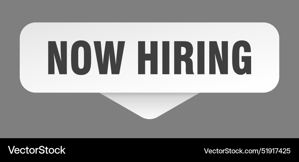 Now hiring sticker sign isolated Royalty Free Vector Image
