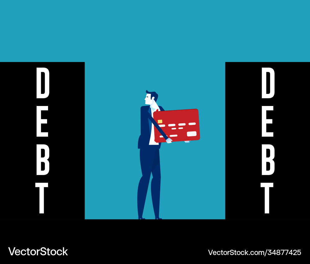 People with expenses and debt all direction Vector Image