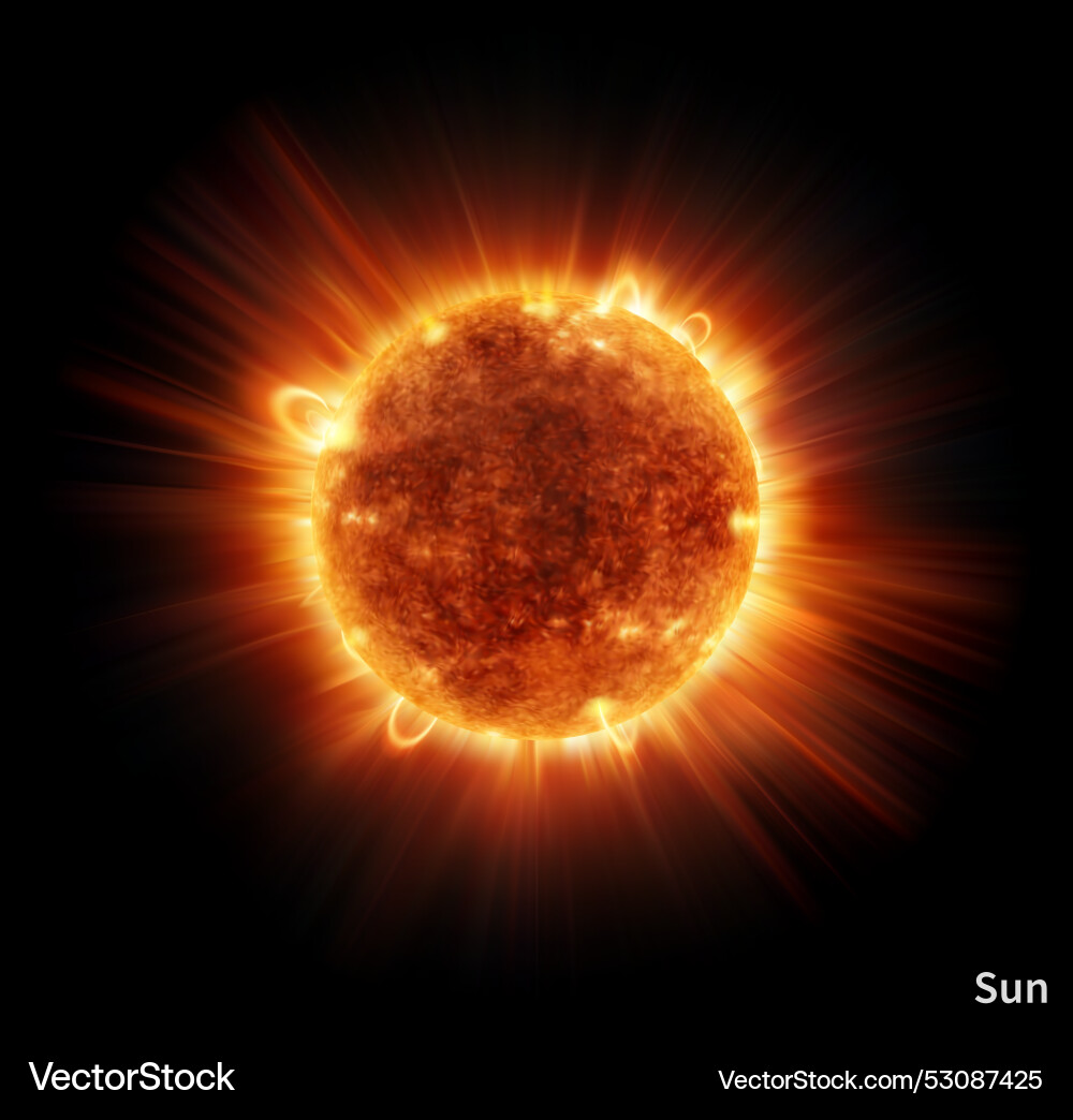 Space planet sun surface cosmic sphere Royalty Free Vector