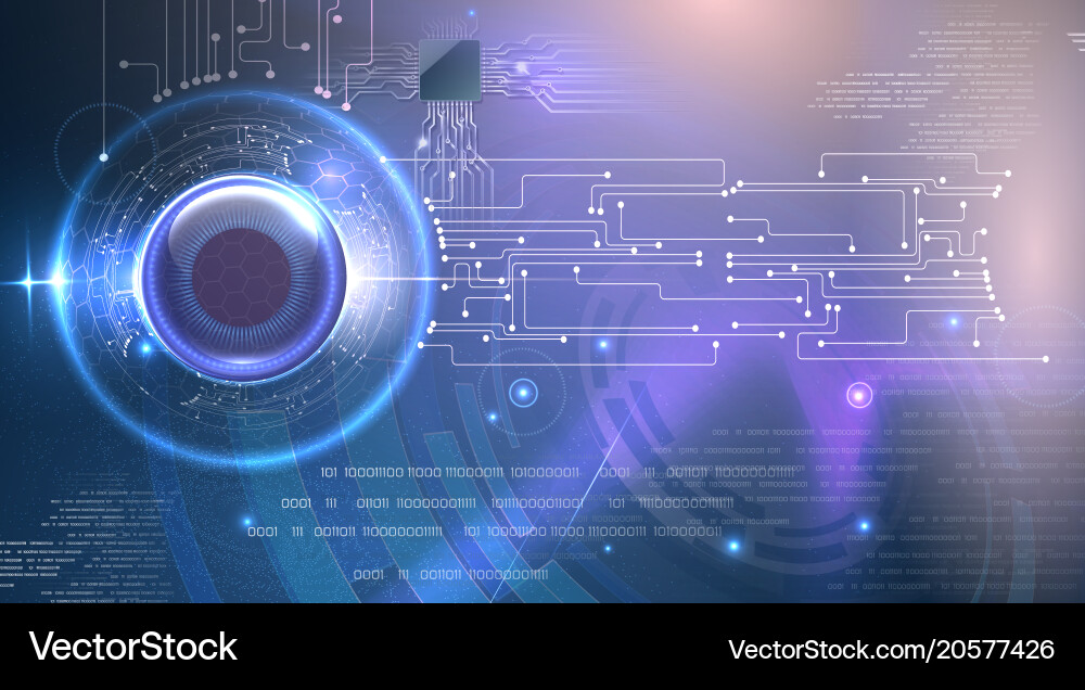 Abstract cyber eye futuristic background Vector Image