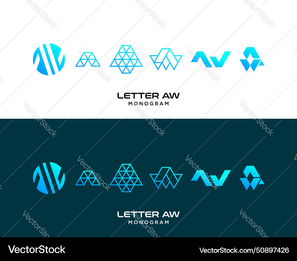 Aw logo Royalty Free Vector Image - VectorStock