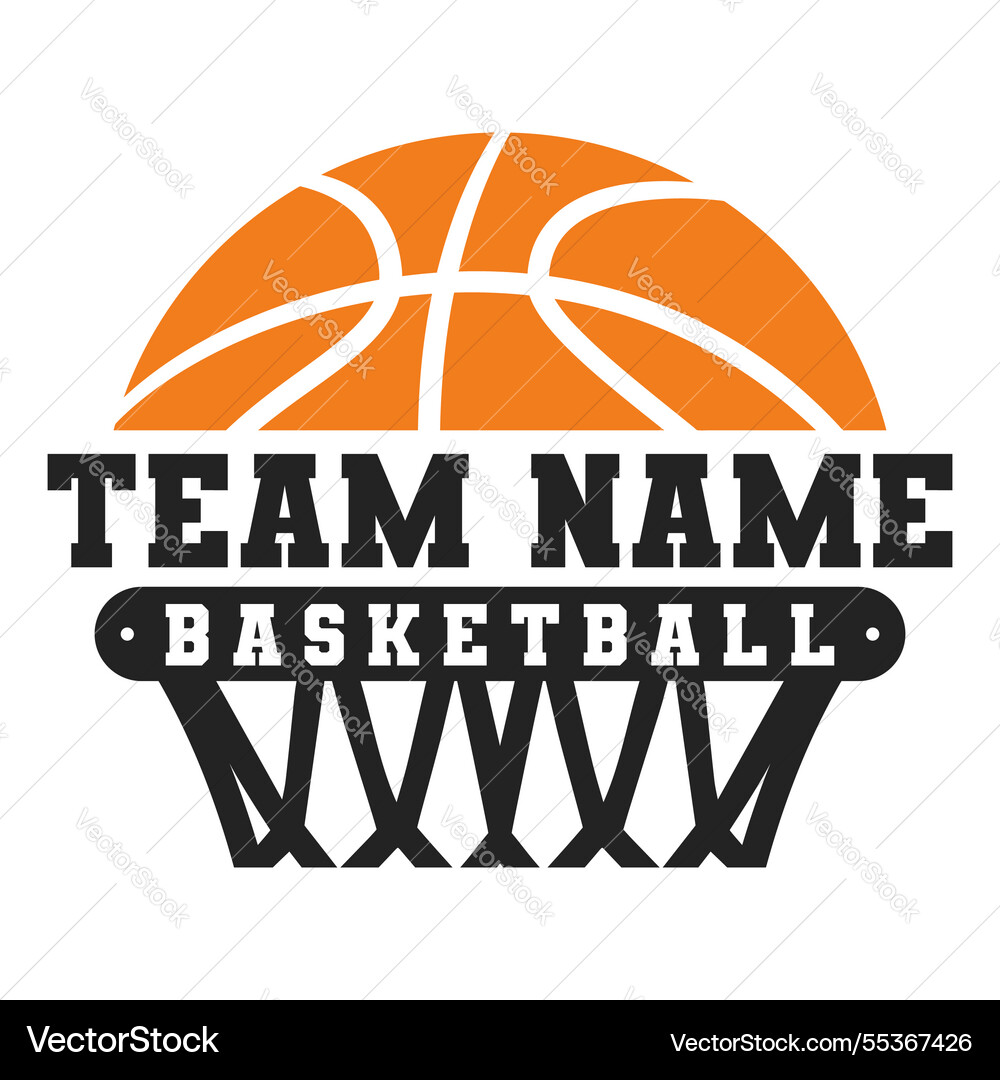 Basketball team clip art design Royalty Free Vector Image