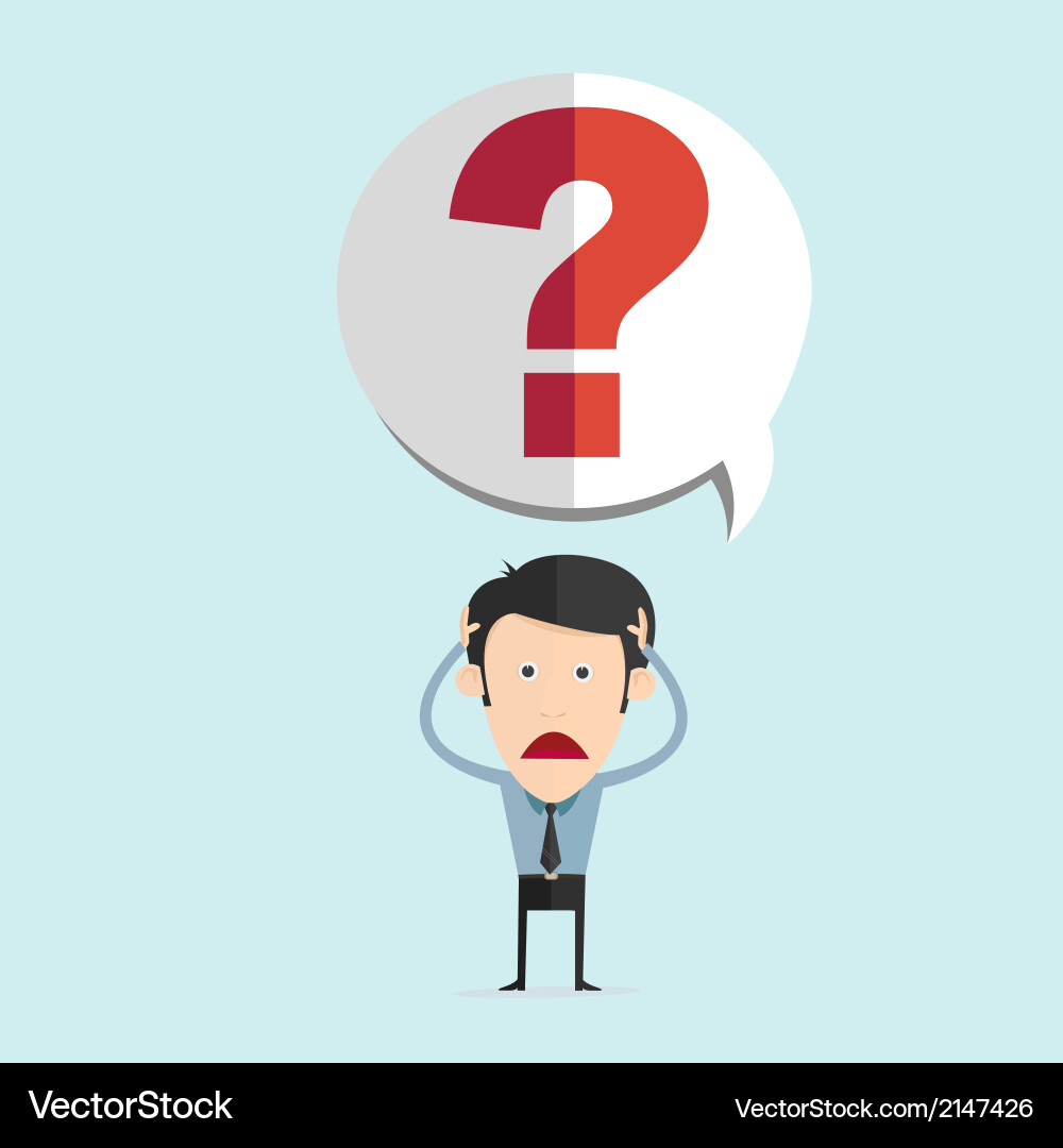 Cartoon with bar question mark in flat de Vector Image