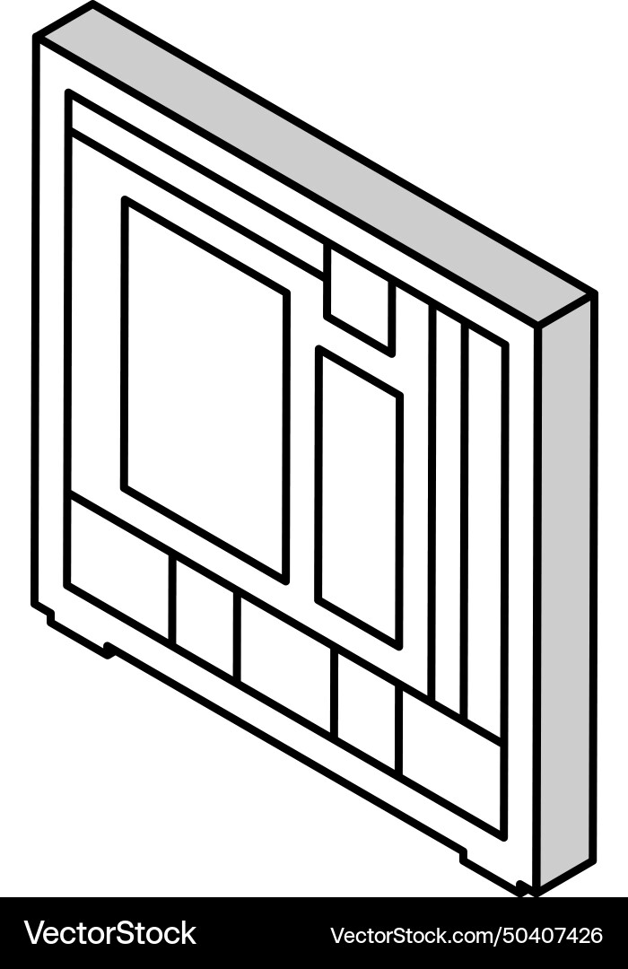 Computer case gaming pc isometric icon Royalty Free Vector