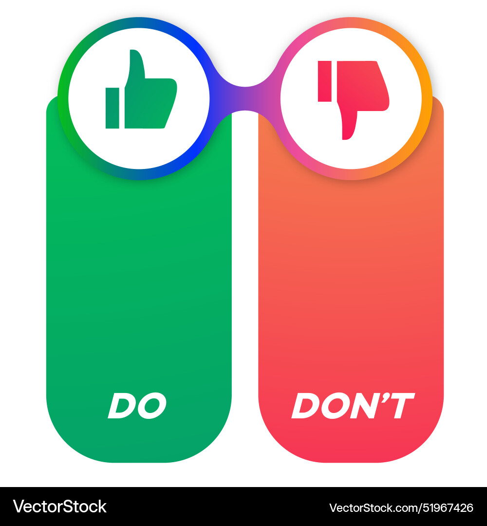 Do and dont infographic template midern Royalty Free Vector