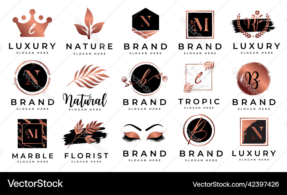 Feminine logo collections template premium Vector Image