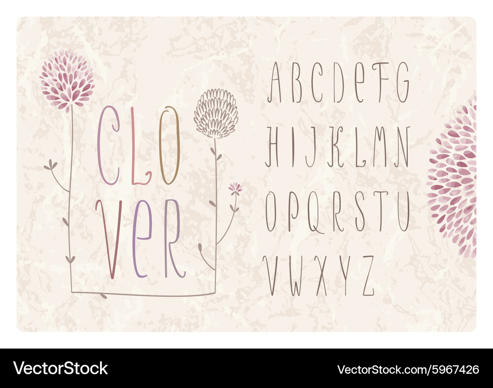 Floral Clover Alphabet Royalty Free Vector Image
