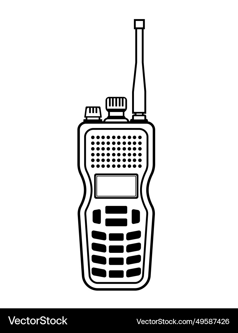 Handheld two way radio voice communications retro Vector Image