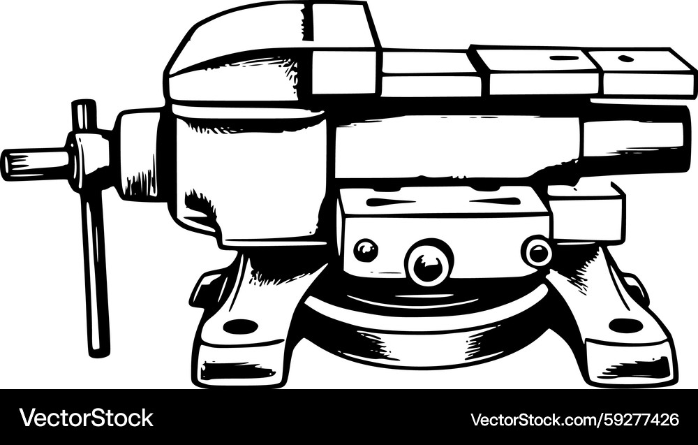 Metal Bench Vise Drawing Royalty Free Vector Image