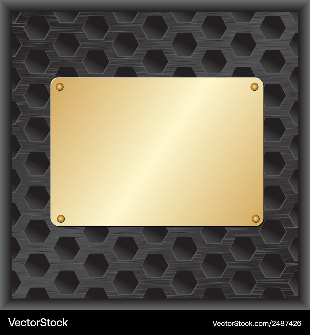 Metallic Golden Plaque Royalty Free Vector Image