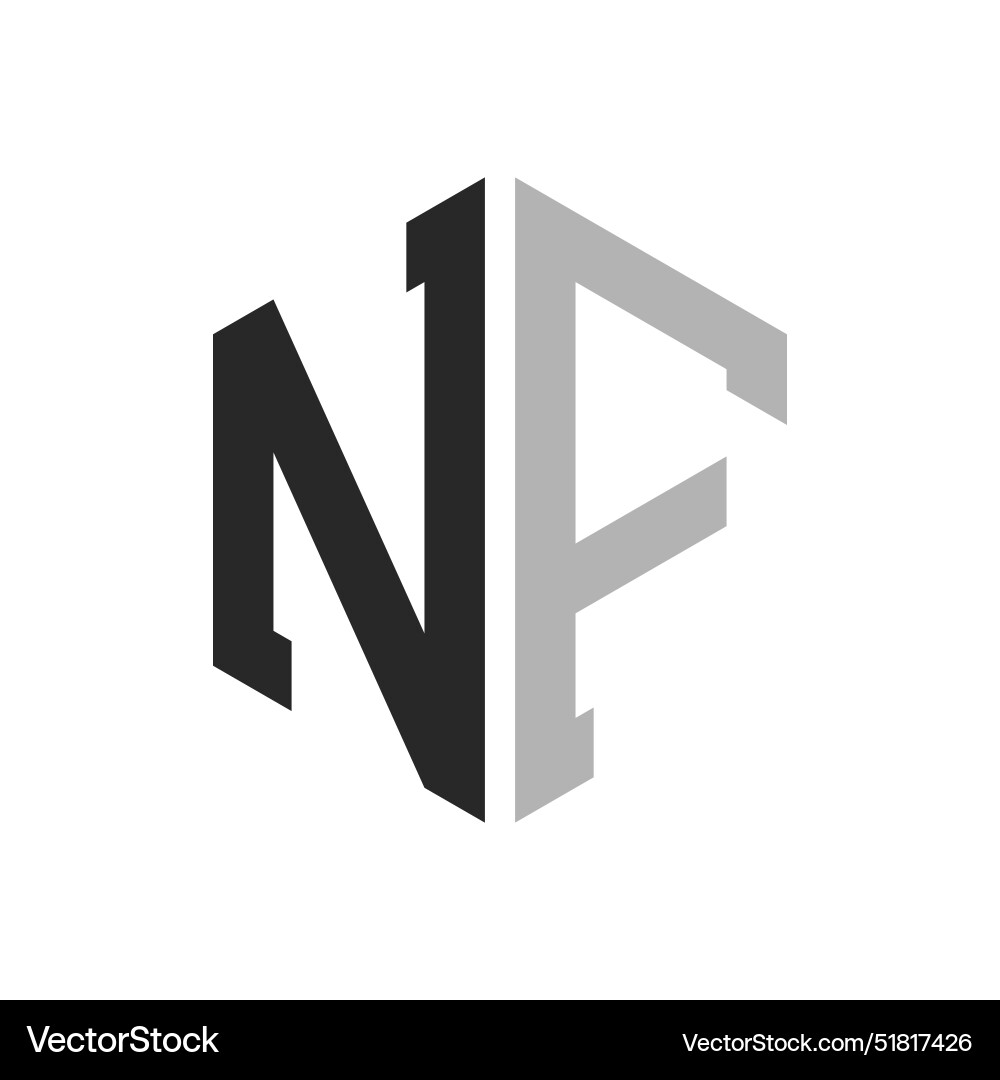 Modern unique hexagon letter nf logo design Vector Image