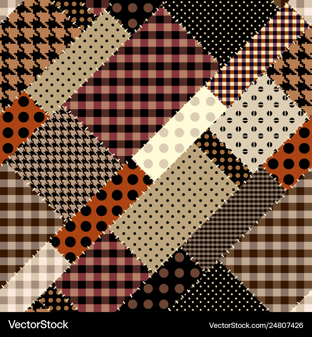Patchwork textile pattern seamless quilting Vector Image