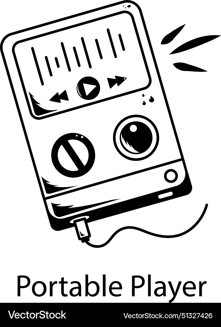 Portable player Royalty Free Vector Image - VectorStock