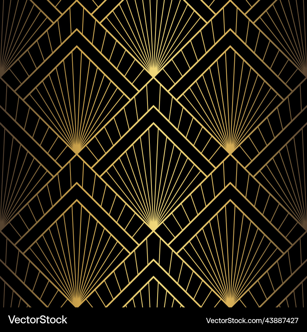 Art deco pattern background in 1920s style Vector Image