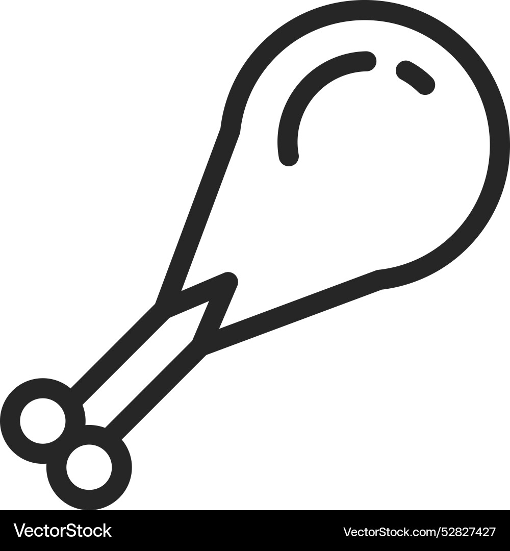 Chicken leg line icon bird meat symbol Royalty Free Vector