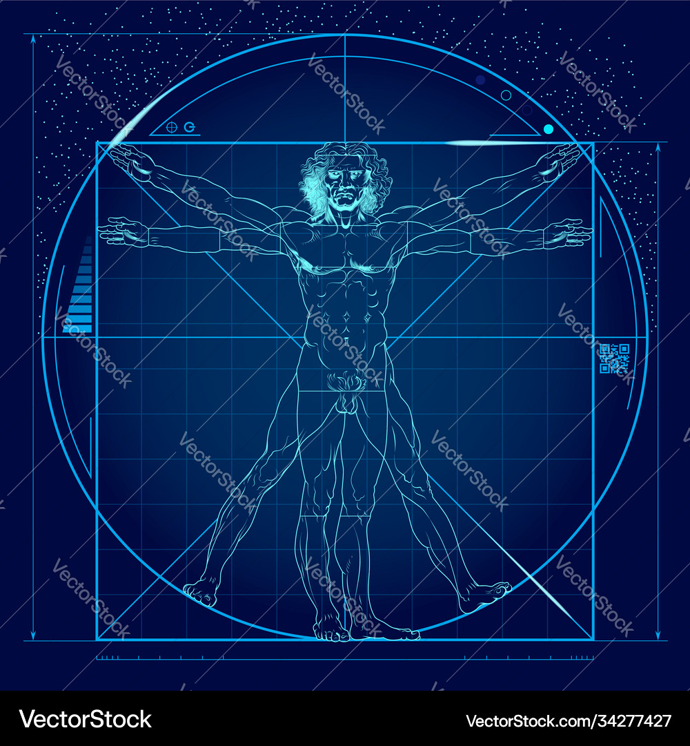 Design vitruvian man an original work Royalty Free Vector
