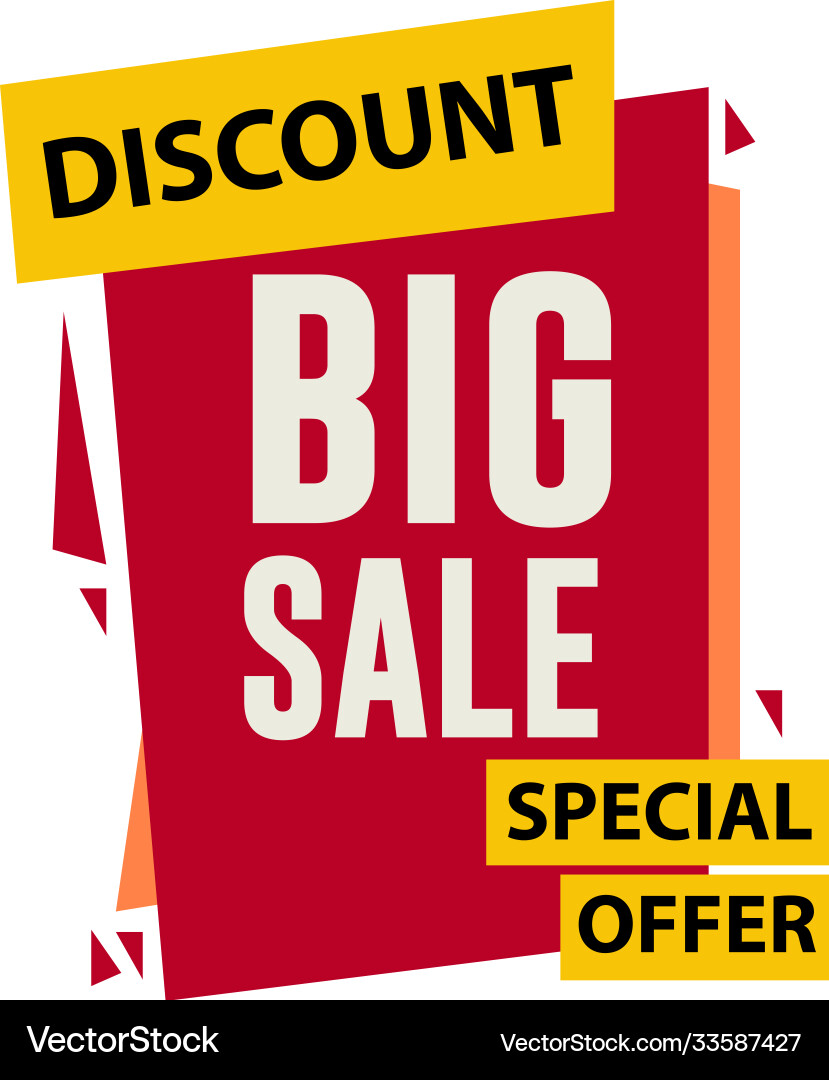 Discount big sale template design Royalty Free Vector Image
