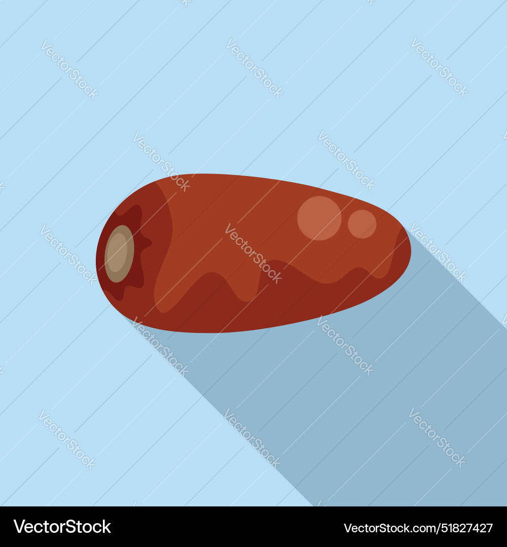Dried date fruit icon flat style Royalty Free Vector Image