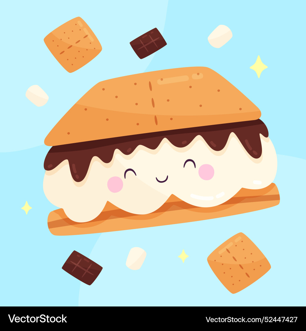 Flat design sweet smore Royalty Free Vector Image