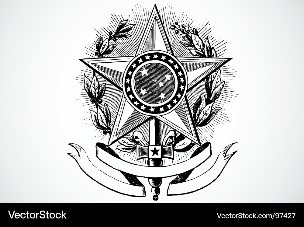 Heraldic Star and Banner Royalty Free Vector Image