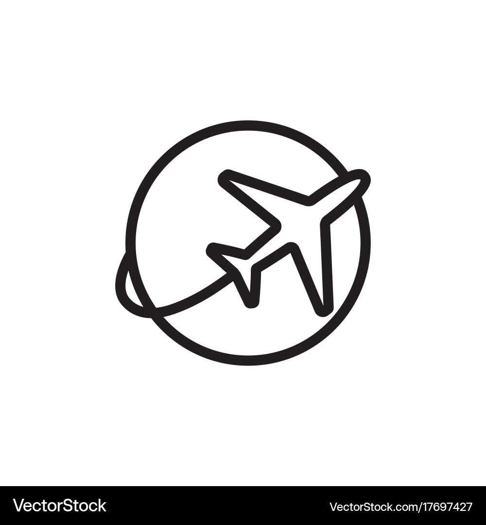 Line plane shipping icon on white background Vector Image