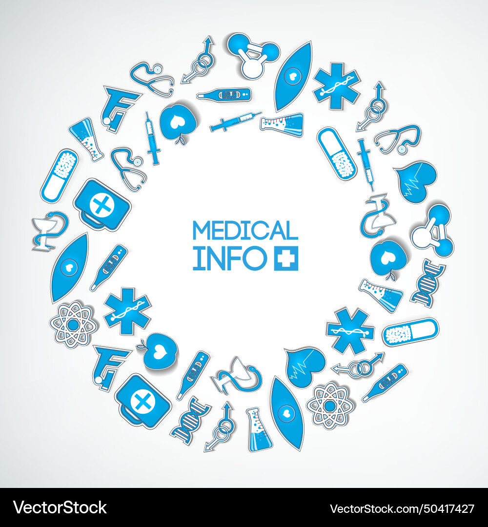 Medical round design template Royalty Free Vector Image