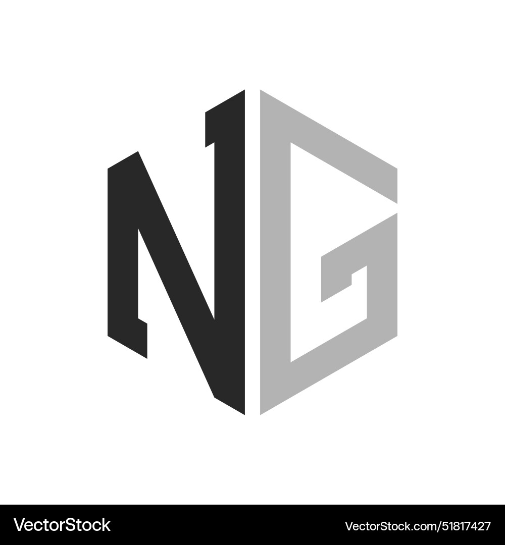 Modern unique hexagon letter ng logo design Vector Image