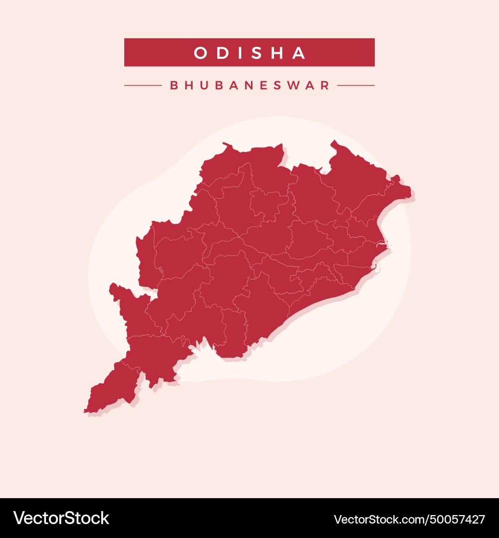 Odisha map Royalty Free Vector Image - VectorStock
