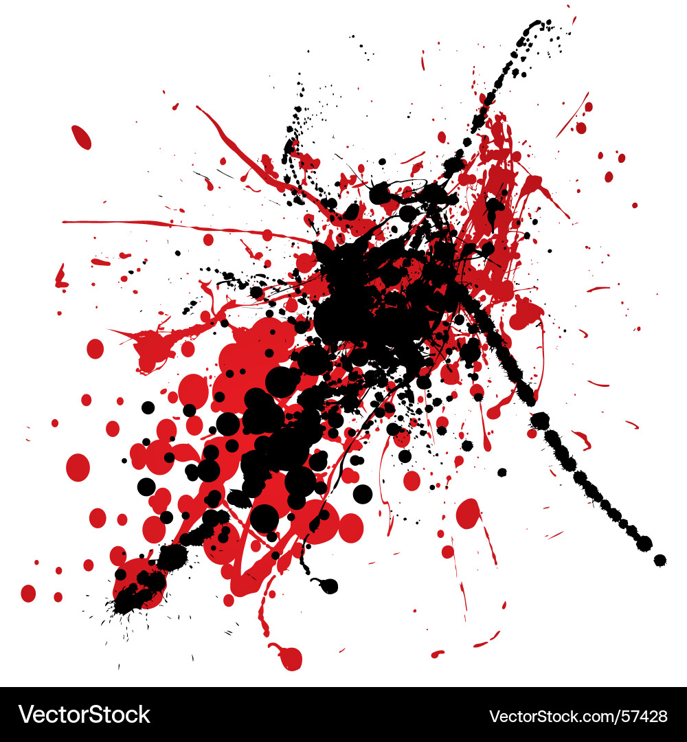 Blood splat with black Royalty Free Vector Image