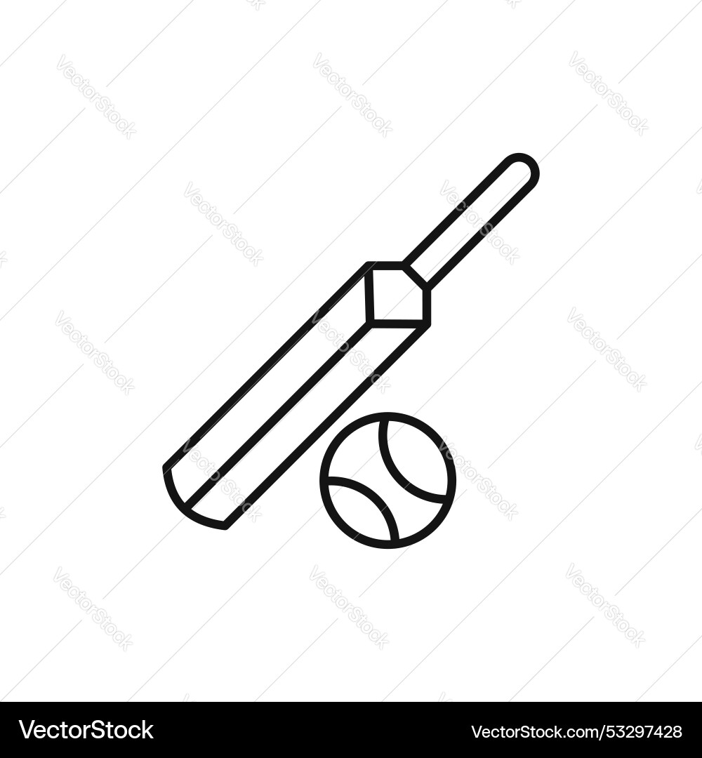 Cricket icon set cricket bat and ball symbol Vector Image