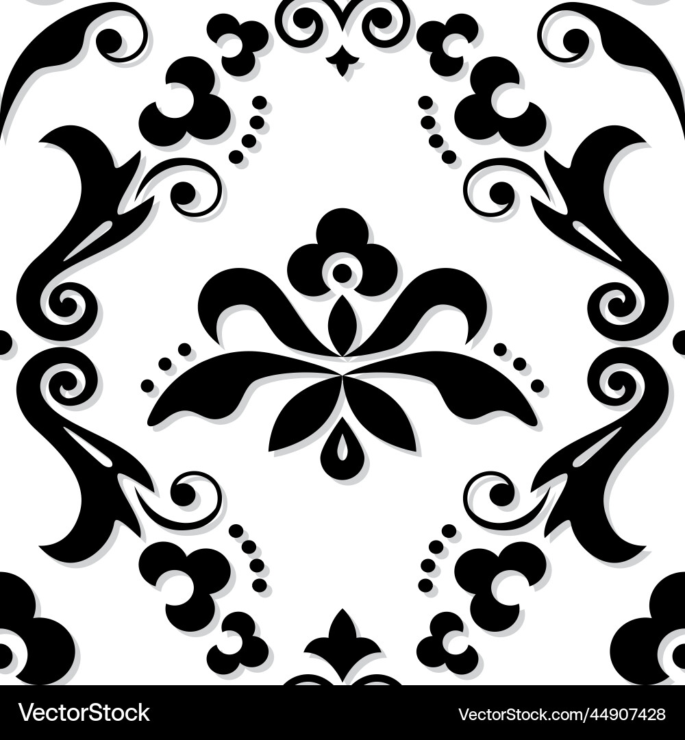 Damask royal seamless textile design Royalty Free Vector