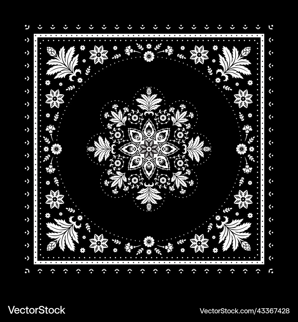 Floral Square Bandana Royalty Free Vector Image