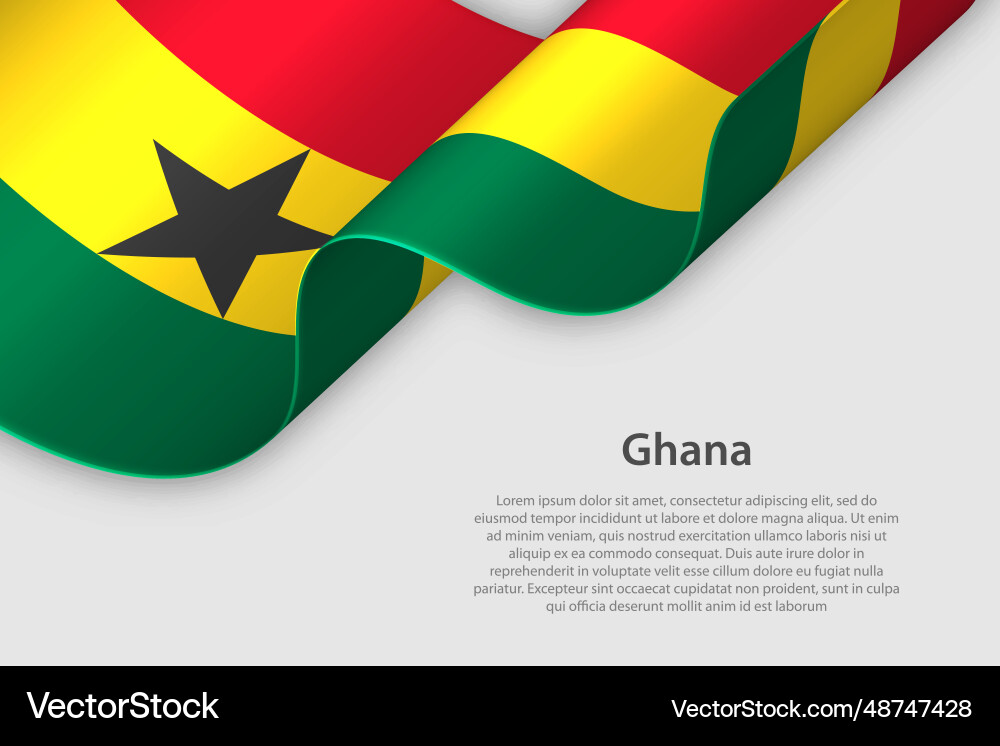 Ghana Flag Ribbon Celebration Royalty Free Vector Image