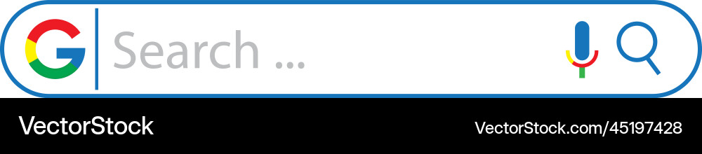 Google search bar on white background Royalty Free Vector