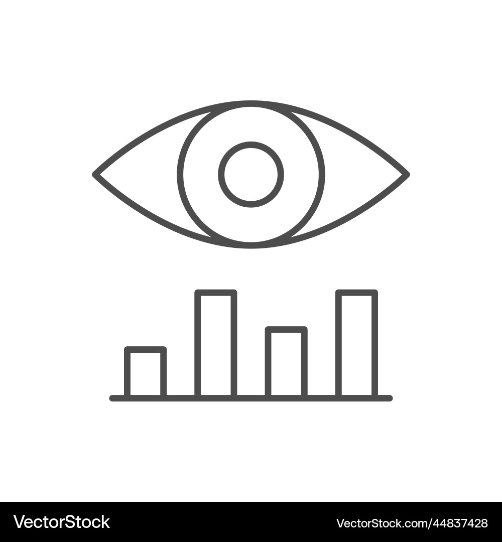 Graph analysis line outline icon Royalty Free Vector Image