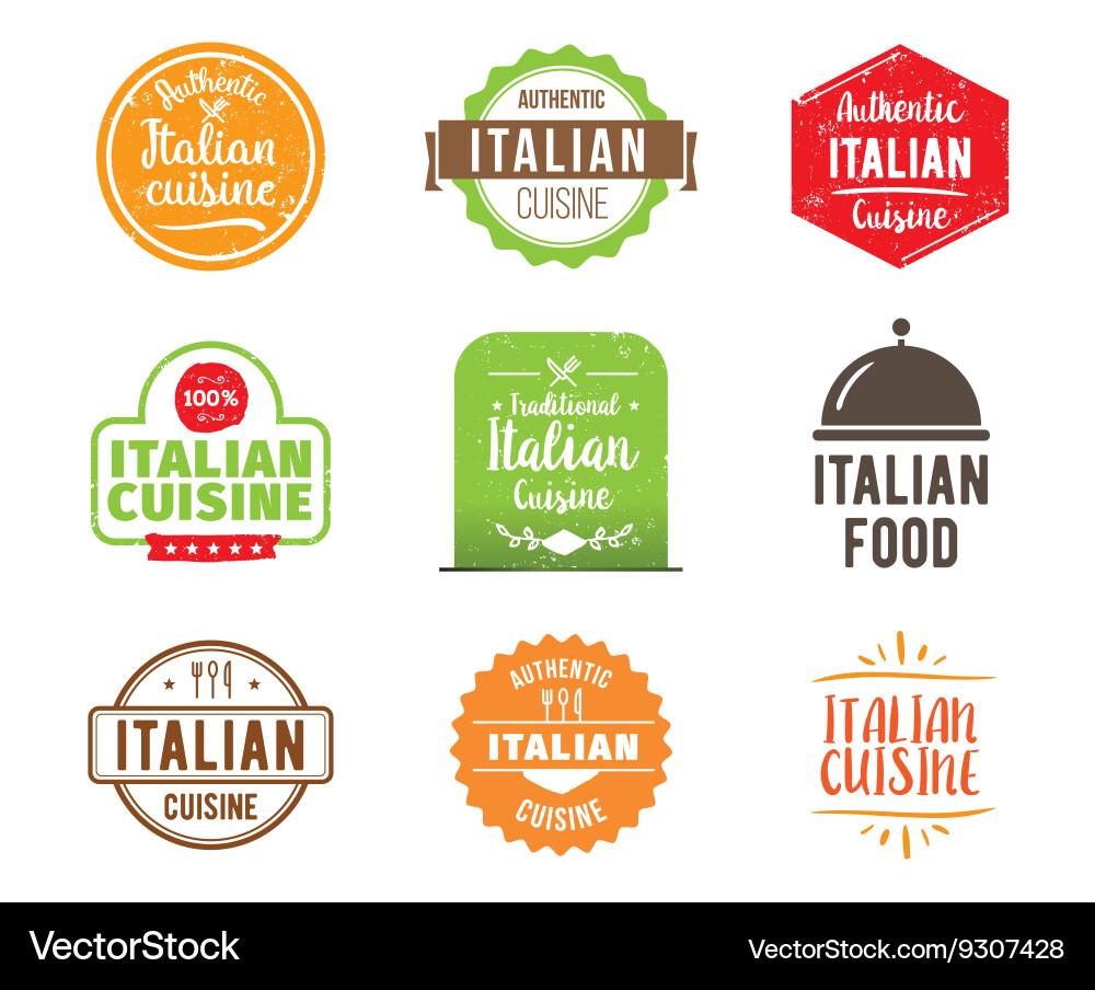 Italia cuisine label Royalty Free Vector Image
