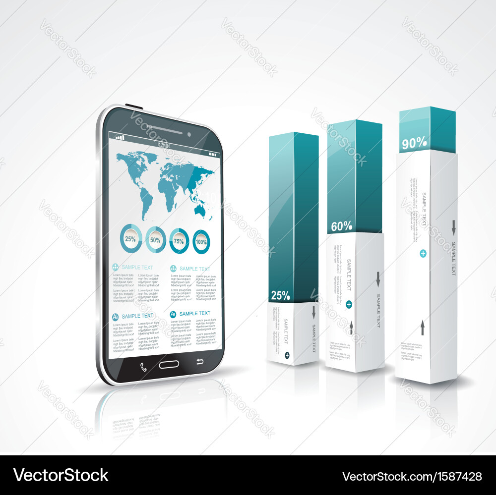 Modern box design minimal style infographic Vector Image