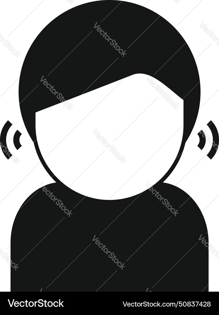 Person hearing aid device icon simple Royalty Free Vector