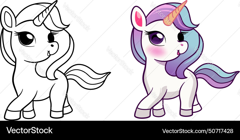 Pretty unicorn doodle Royalty Free Vector Image