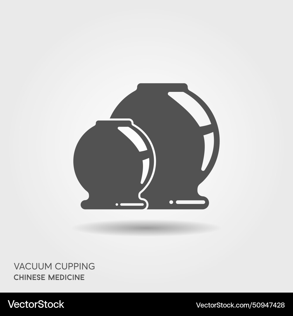 Round fire cup glass jar for vacuum massage flat Vector Image