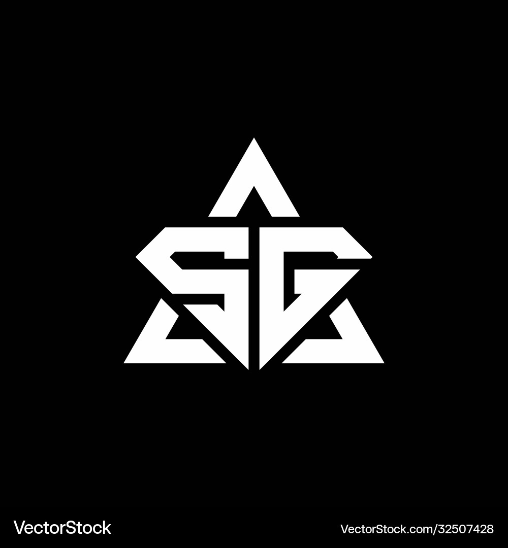 SG Monogram Logo - Diamond & Triangle Vector Image