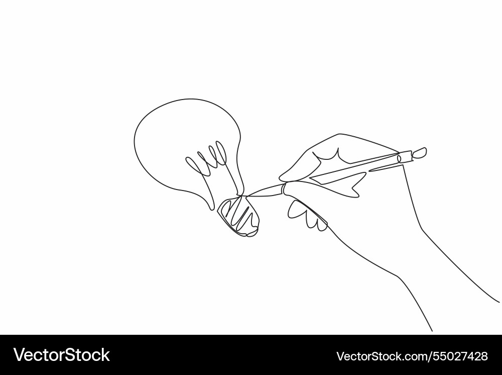 Single continuous line drawing the hand drawn Vector Image
